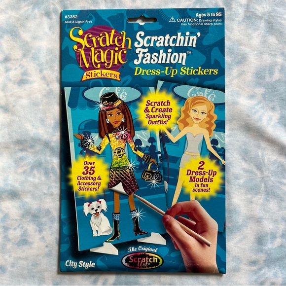 Toys | Scratch Magic Scratchin Fashion Dressup Stickers Craft Kit Brand ...